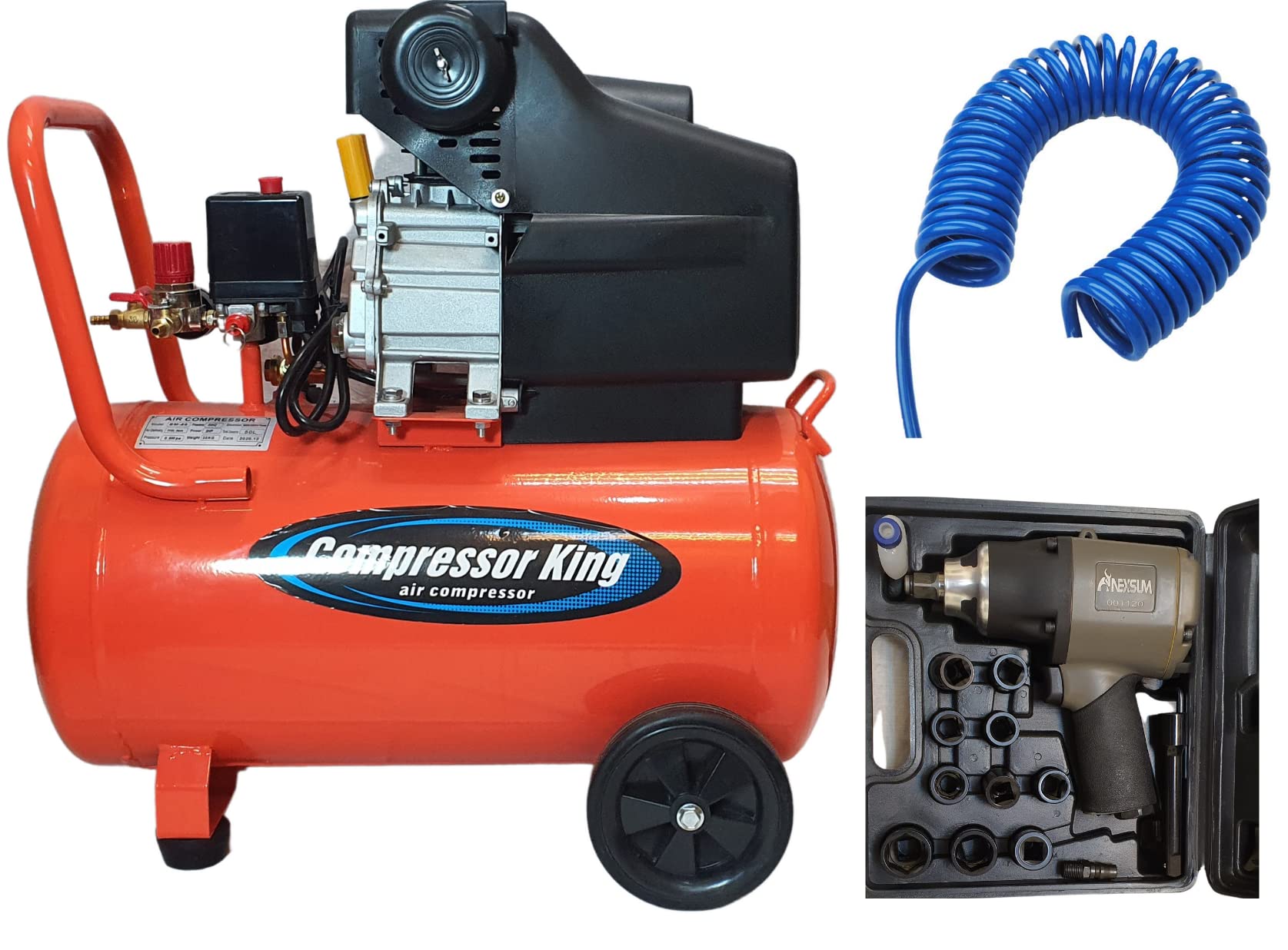 Buy Hyco Compressor King Corded Electric 3Hp 50L Lubricated Air Compressor with Copper Winding ...