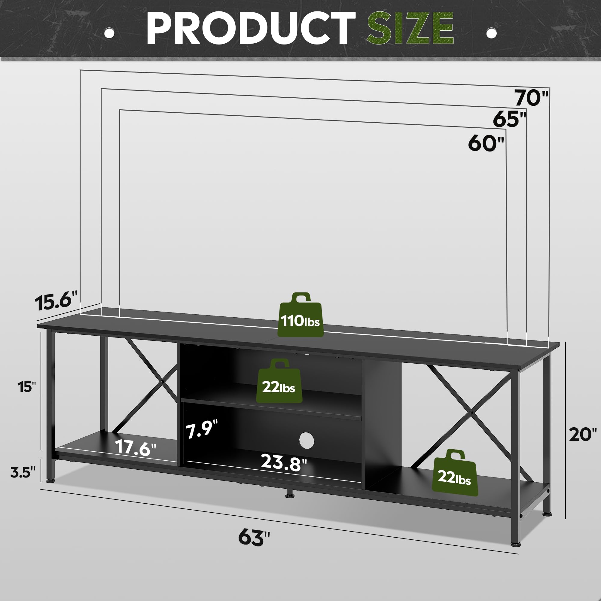 Snapklik.com : WLIVE Industrial TV Stand For Up To 70 Inch TV, Heavy ...