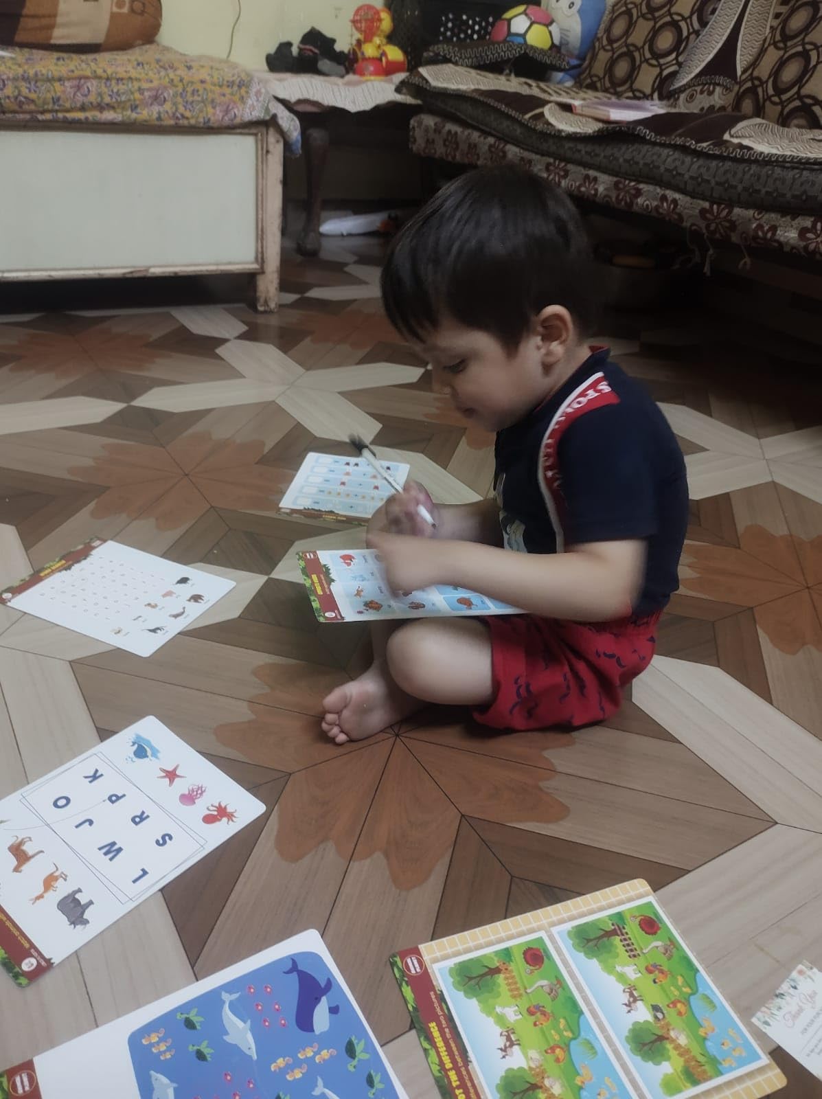 Buy Lakdi ki kathi Reusable Animal Planet Activity Flash Cards for ...