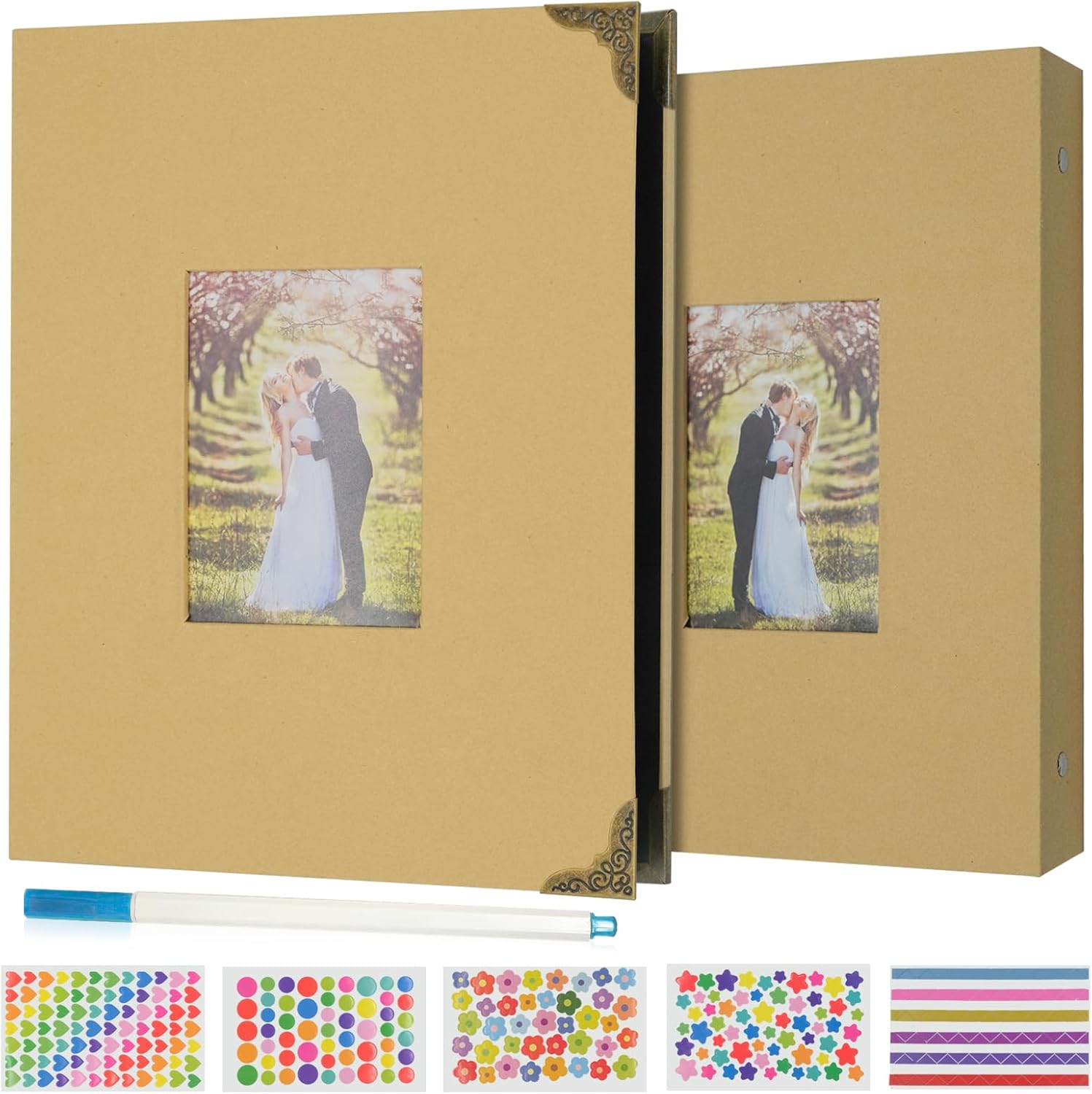 Amazon.com: DIY Photo Album Wedding - 8x11 inch Removable Cover Window ...