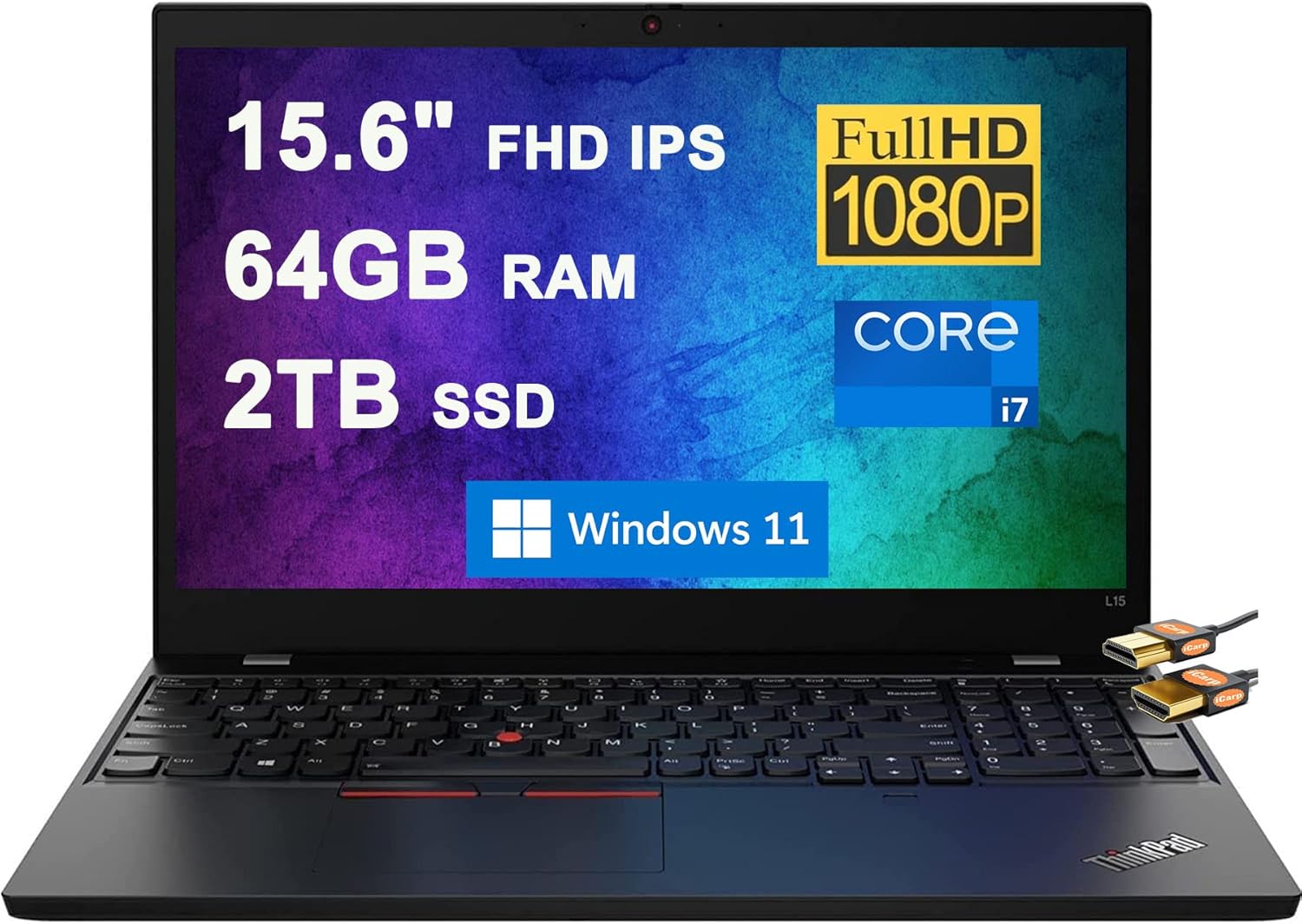 Amazon.com: Lenovo ThinkPad L15 Gen 2 Business Laptop 15.6" FHD IPS ...