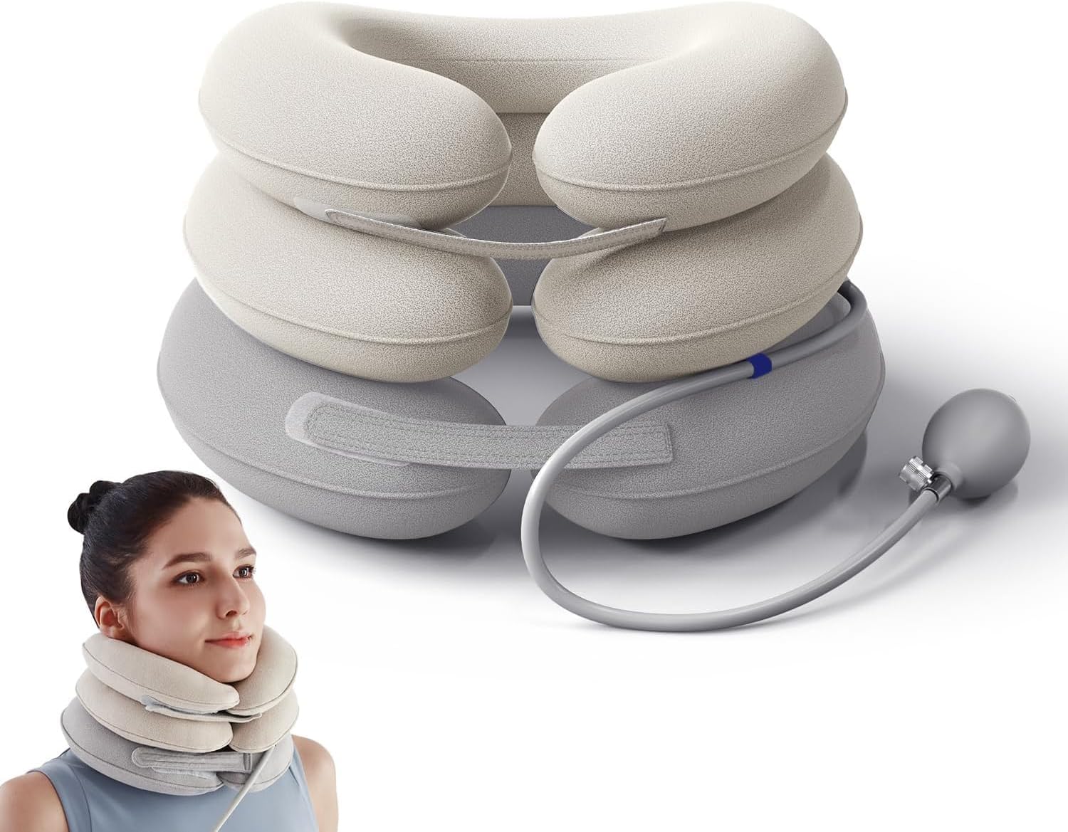 Amazon.com: Adjustable Neck Traction Device, Relieve Cervical ...