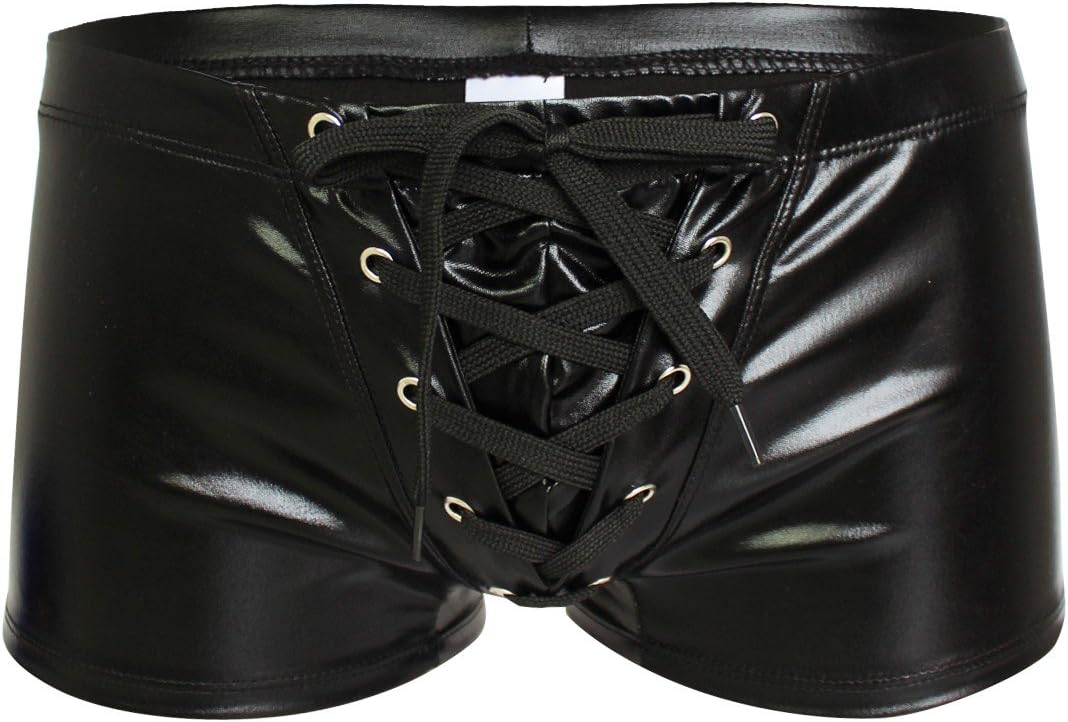 Amazon.com: Agoky Men's Shiny Metallic Boxer Briefs Drawstring Boxers ...
