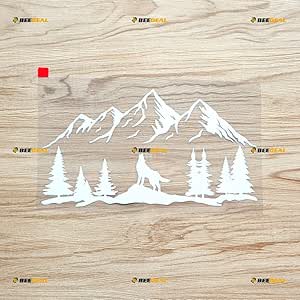 Amazon.com - Mountain Wolf Howling Wolves Pine Trees Wood Sticker Decal ...
