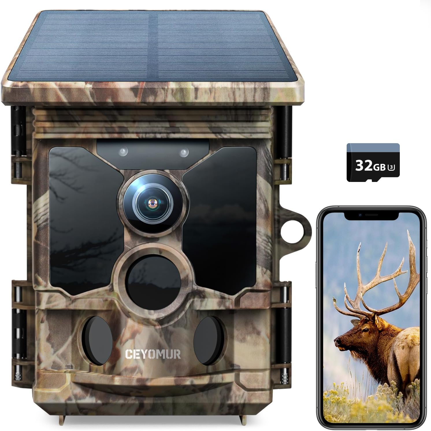 Amazon.com: Assark Solar Trail Camera 48MP 30FPS, WiFi Bluetooth Game ...