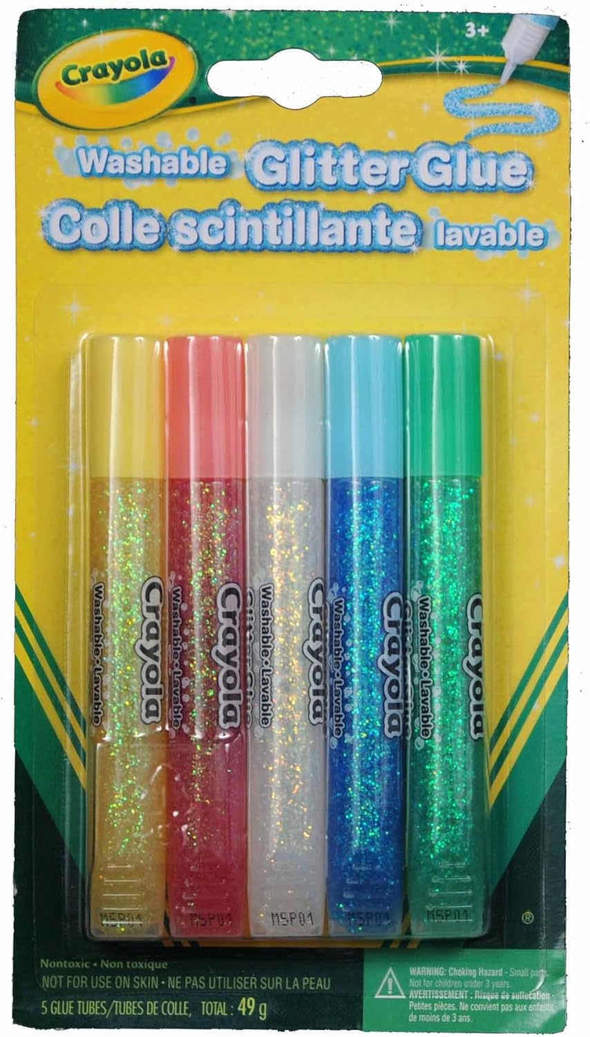 Crayola Super Sparkle Glitter Glue, 5-Count, School and Craft Supplies ...