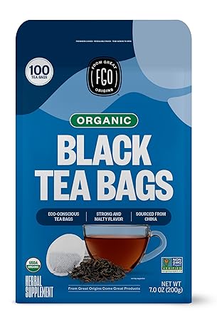 Amazon.com : FGO Organic Black Tea, 100 Count, Eco-Conscious Tea Bags ...