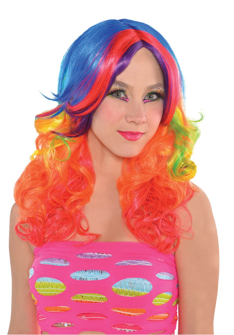 Amscan Maniac Rainbow Wig Costume Accessory - One Size, Multicolor - 1 Pc.