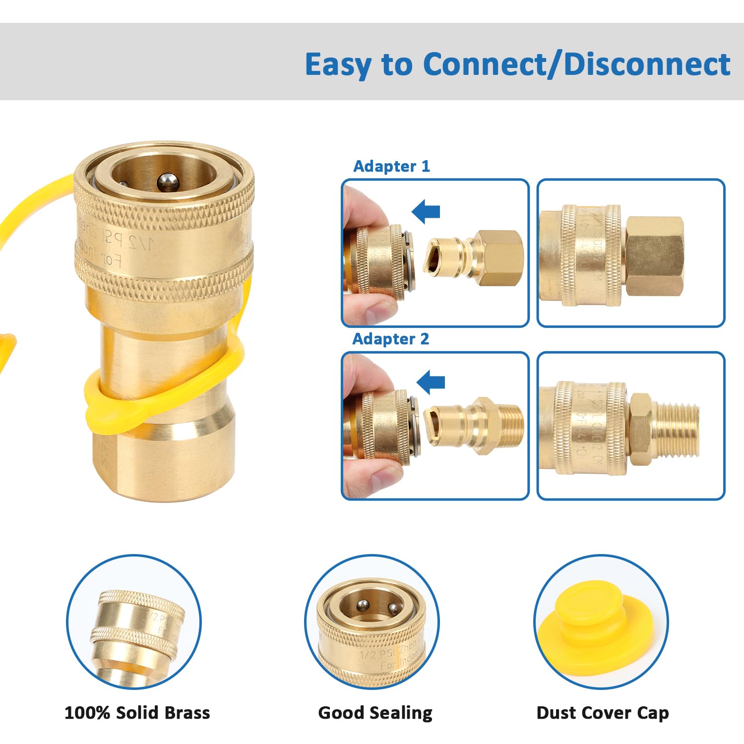 Snapklik.com : ATKKE 1/2" QDD LP Natural Gas Quick Connect Fittings Kit ...