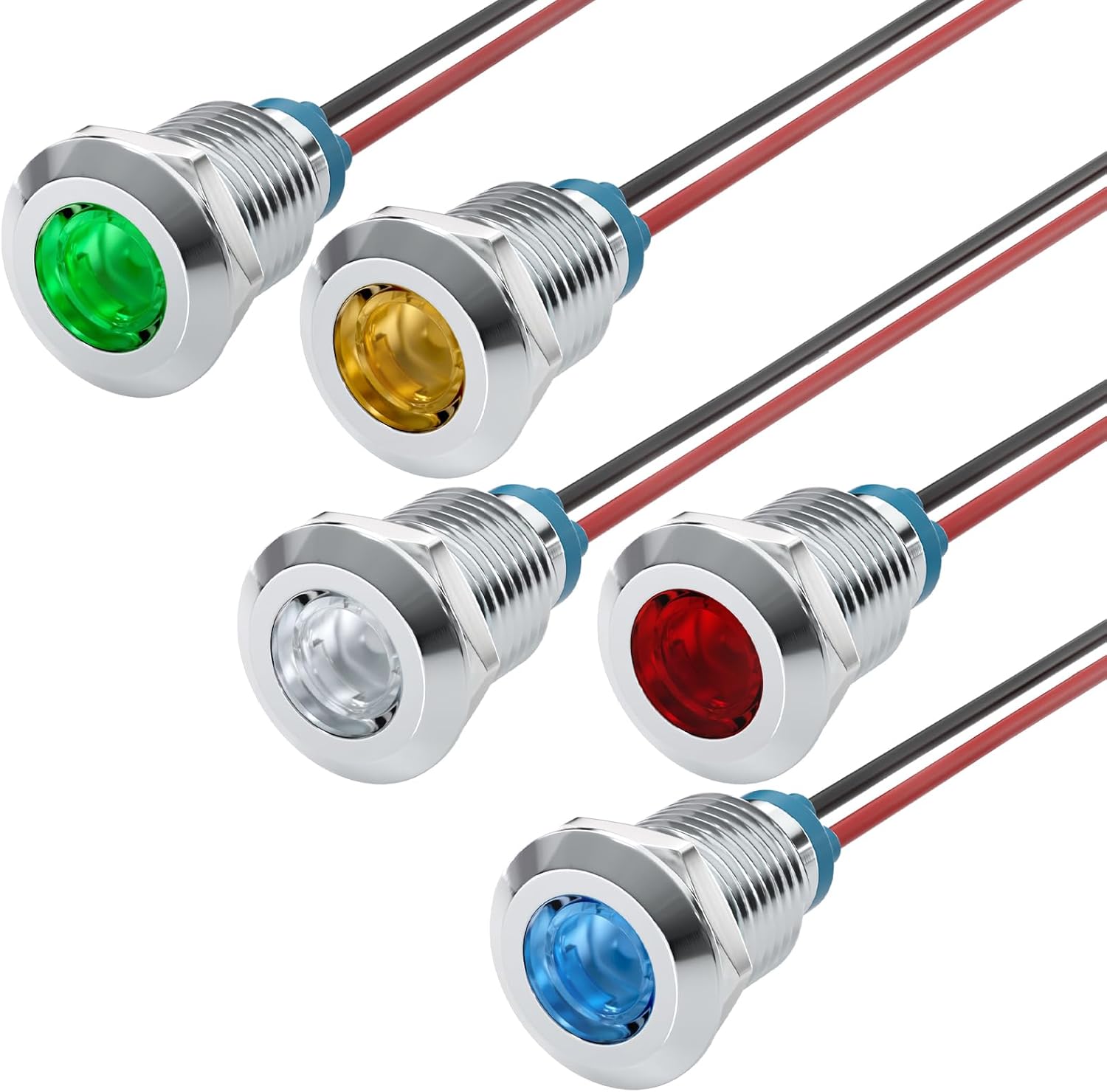 Amazon.com: APIELE 5PCS LED Indicator Light 12mm 1/2" Waterproof IP65 ...
