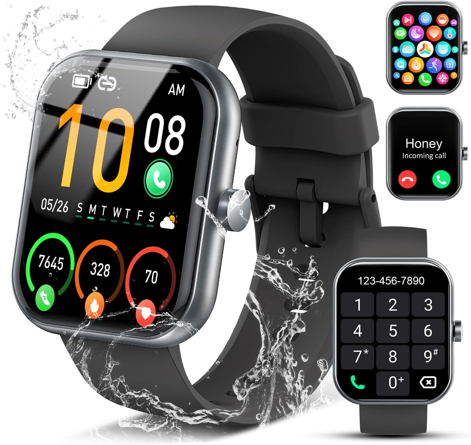 Amazon.com: Ypaddbu Smart Watch(Answer/Make Call), 1.96" Military Smart ...