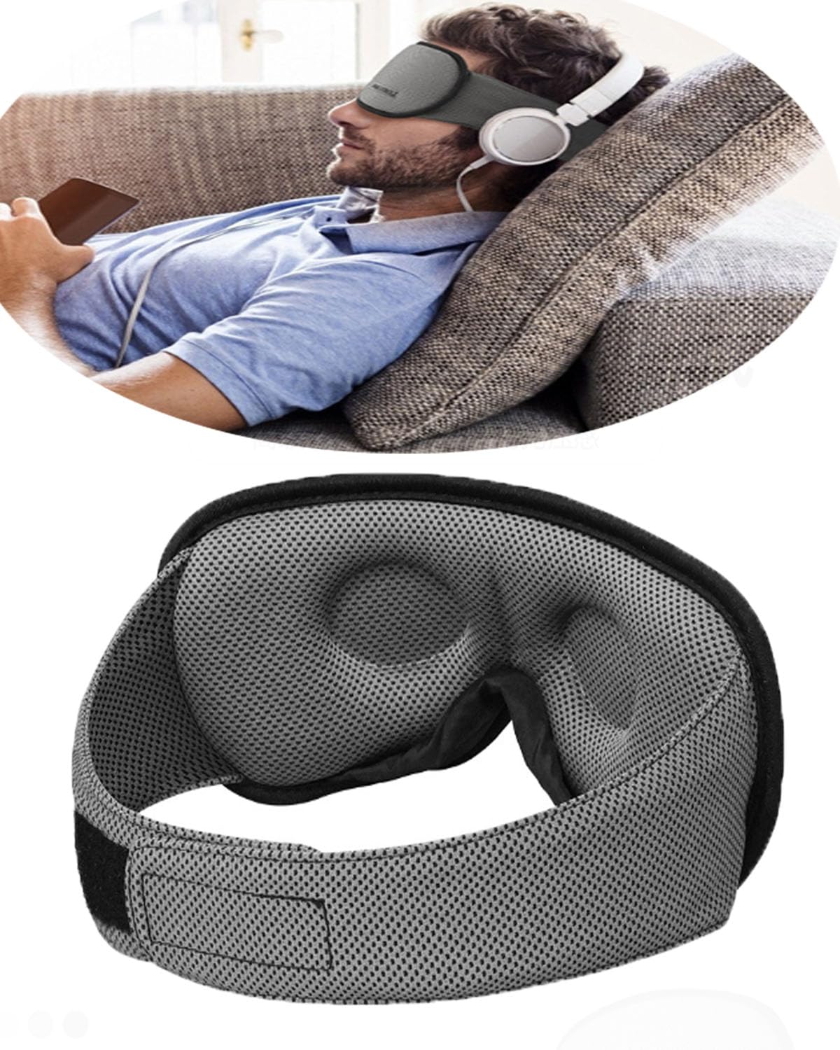 AsgenoX Sleep Mask Blackout, Cool & Breathable Memory Foam Eye Mask for ...