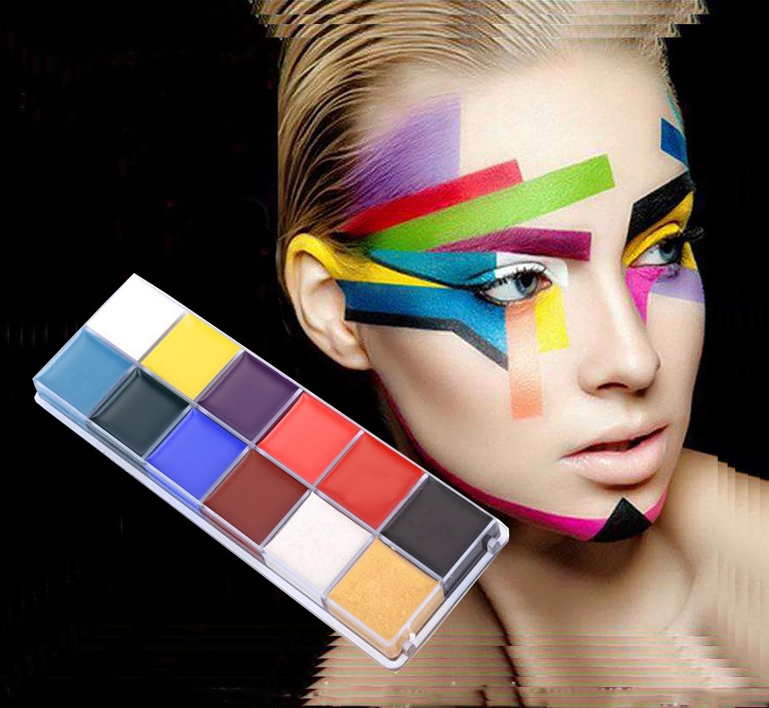 Amazon.com : koouood Professional Beauty 12 color face body painting ...