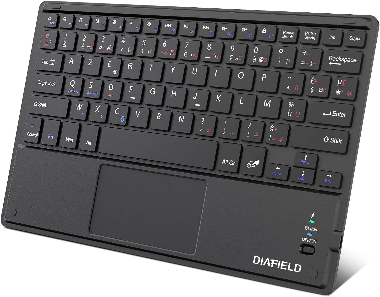 TECHGEAR Pro Clavier AZERTY Bluetooth Sans Fil avec Pavé Tactile ...