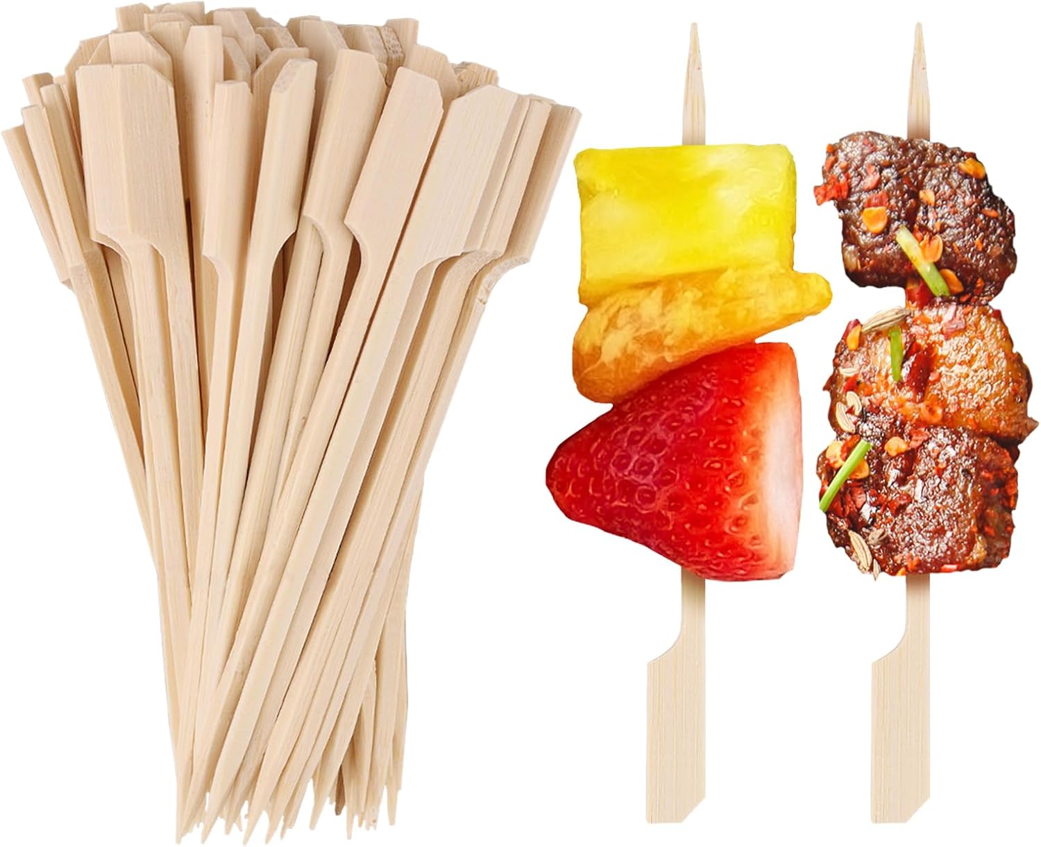 Amazon.com: 200PCS Cocktail Picks Bamboo Skewers for Appetizers 4.7inch Paddle Wooden Skewers ...
