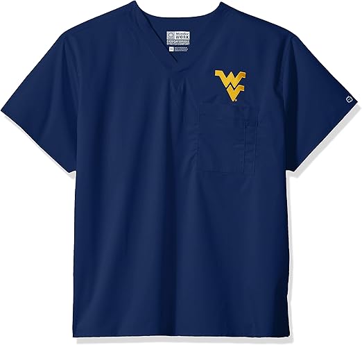 WonderWink Unisex's West Virginia University V-Neck Top Medical Scrubs ...