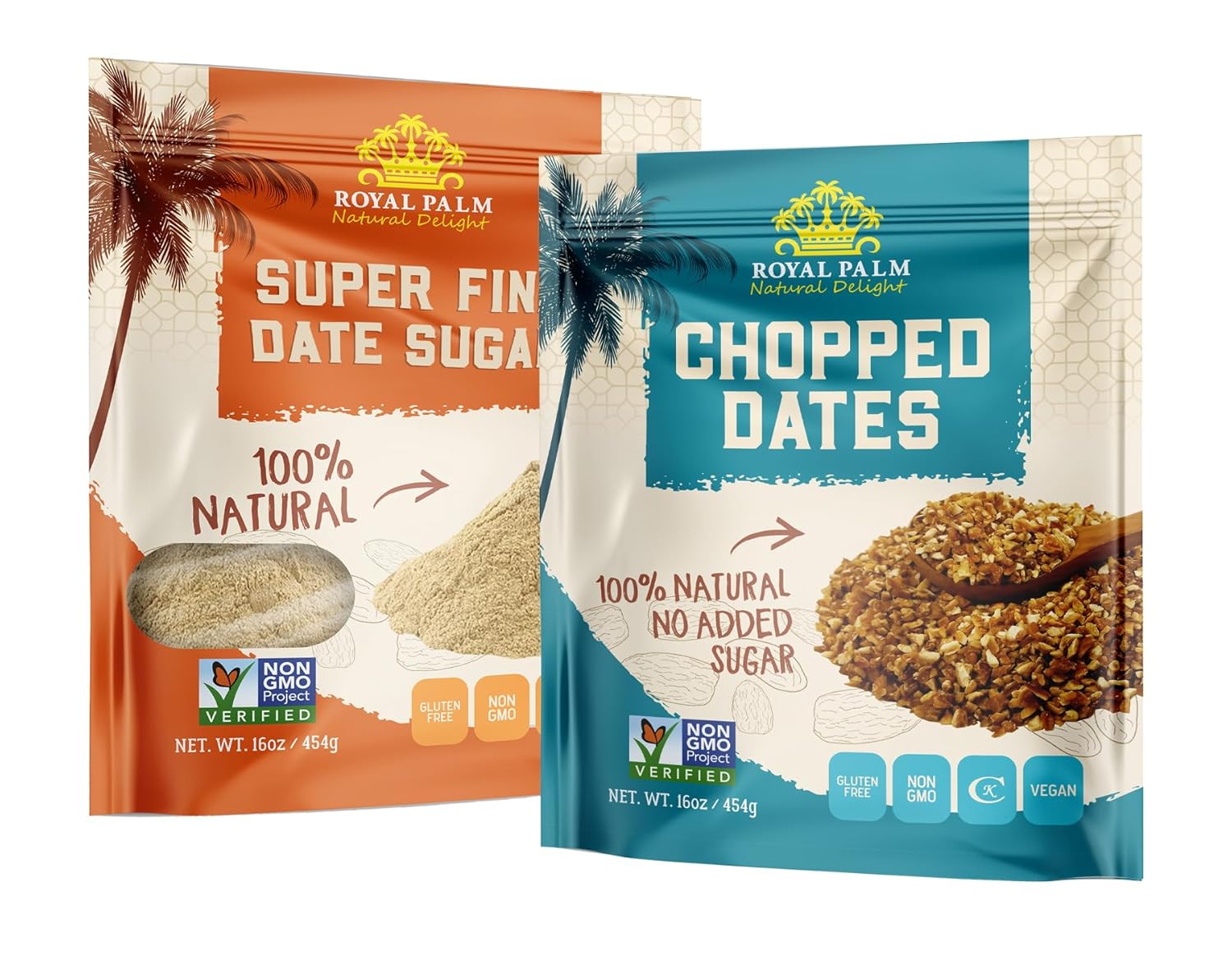 Amazon.com : Royal Palm Date Sugar & Chopped Dates, 16oz Packs ...