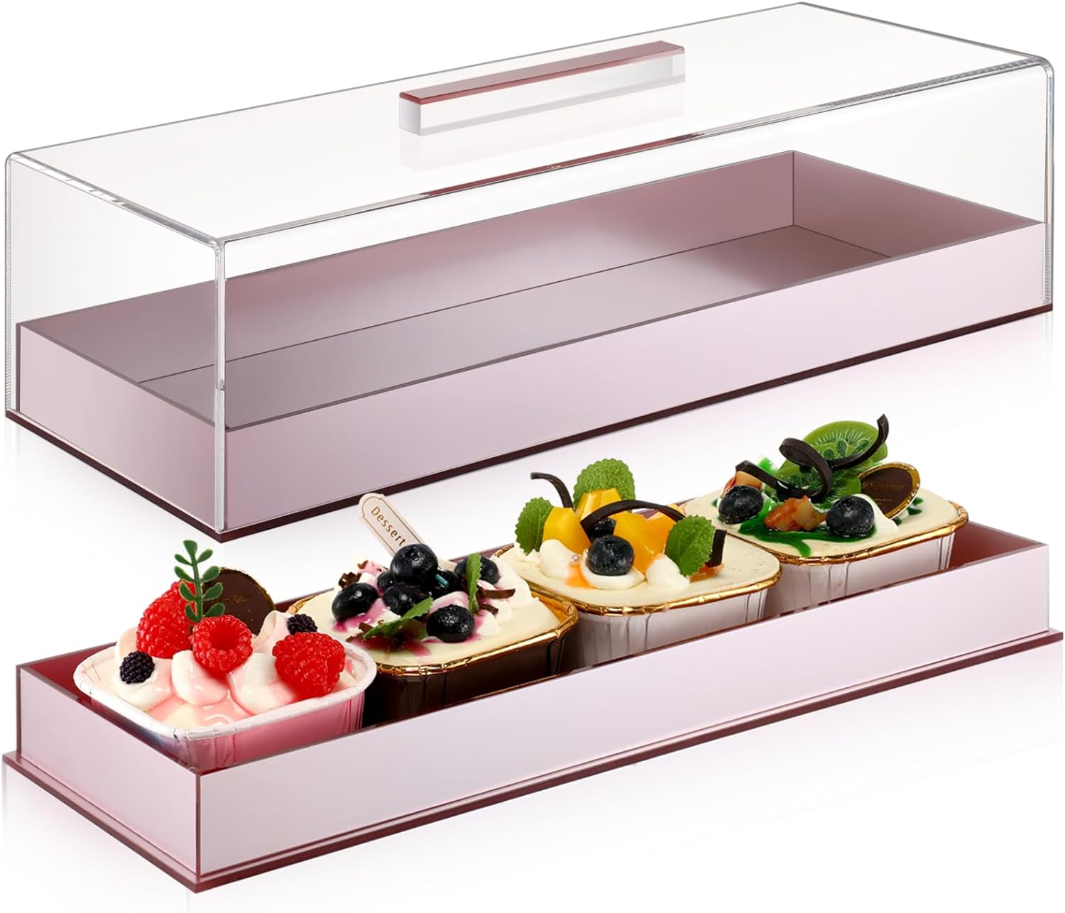 Amazon.com: Tioncy Rectangular Cake Tray 13.7 x 5.1 x 3.5 in Acrylic ...