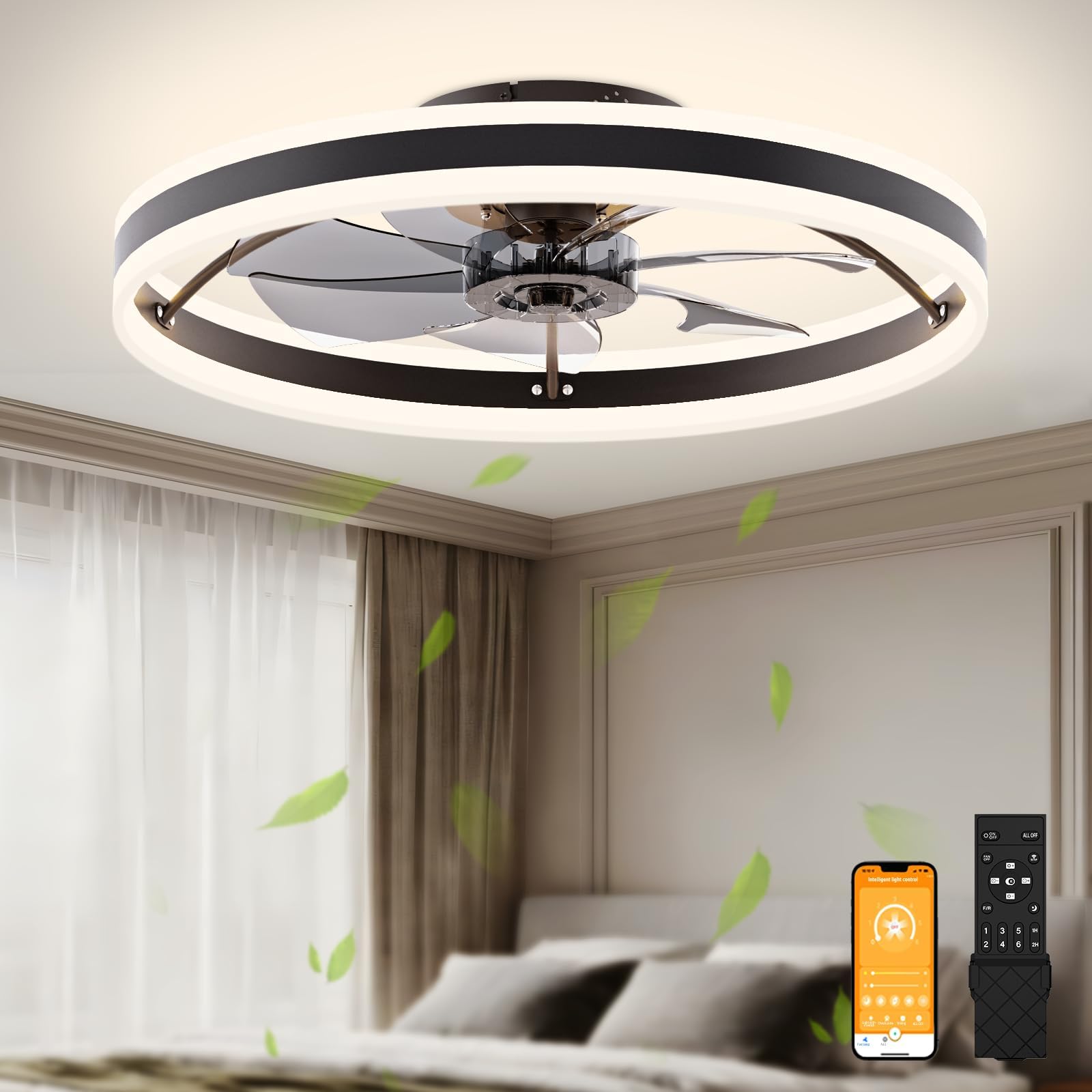 Austin 23" LED Chandelier Ceiling Fan Fandelier, Black - Amazon.com
