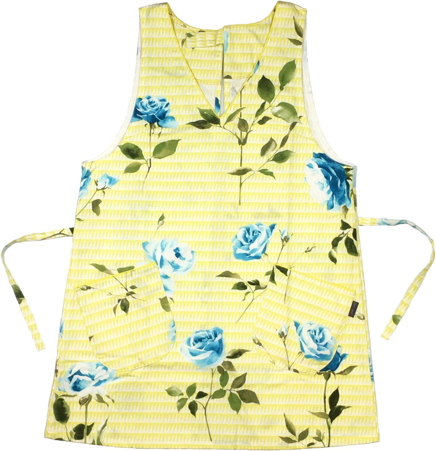 Amazon｜[isso ecco] イッソ・エッコ エプロン ワンピース ウォーターローズ フリーサイズ 日本製 イエロー｜エプロン オンライン通販