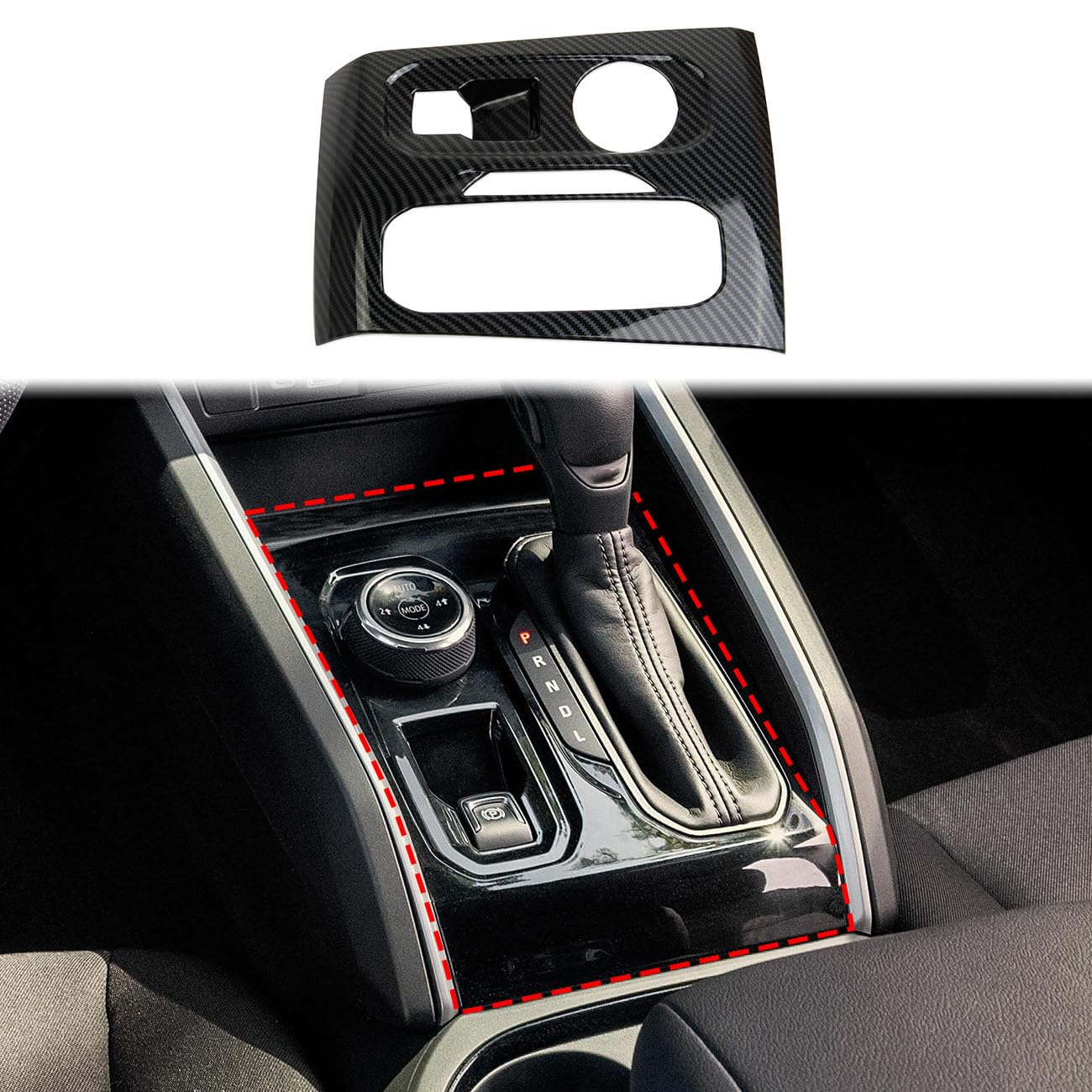 Amazon.com: Korlot Carbon Fiber Style Center Console Gear Shift Panel ...