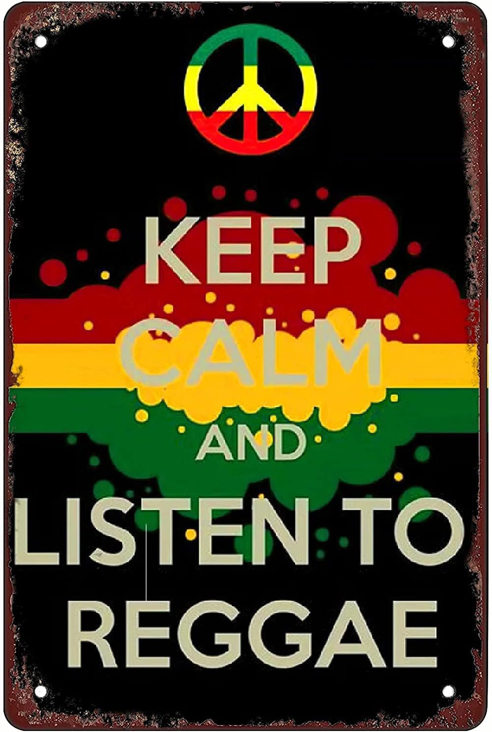 Amazon.com : Funny retro tin sign Keep Calm and Listen to Reggae for ...