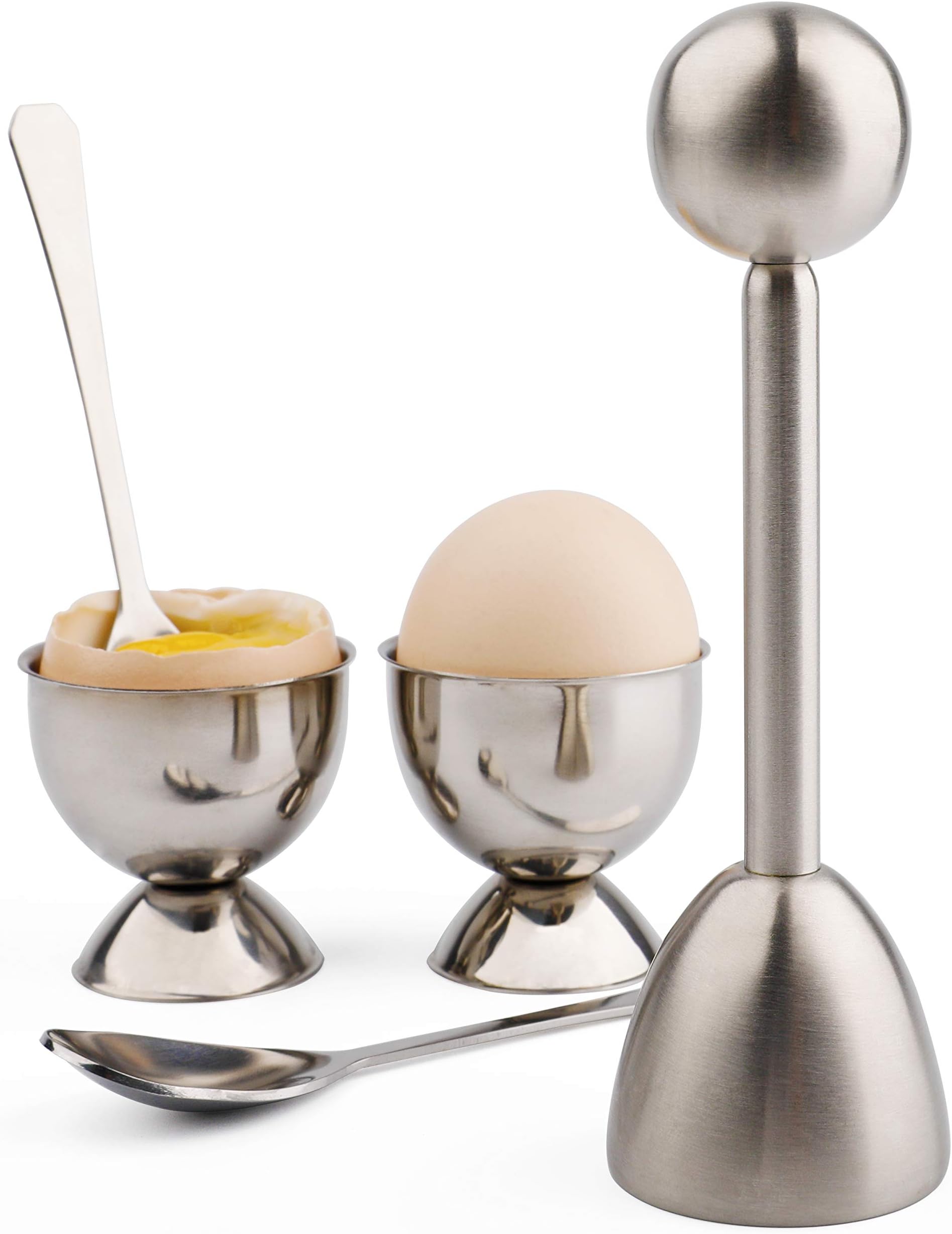 Amazon.com: Ceramic Egg Cup Egg Cracker Topper Set for Soft Hard Boiled ...
