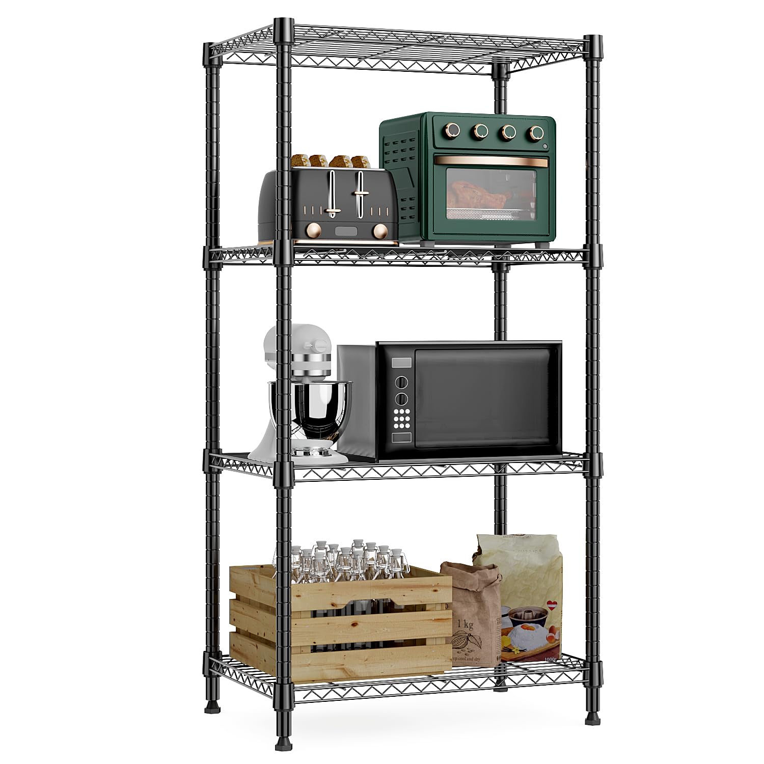 Amazon.com: MZG 1000 lbs 4 Tier Storage Rack Metal Wire Shelving Unit ...