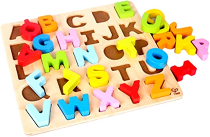 Amazon.com: Hape Wooden Alphabet Puzzle| Wooden ABC Letters Colorful ...
