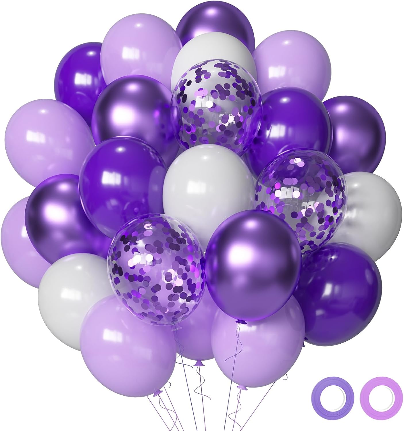 Amazon.com: Purple Balloons Metallic Purple Balloon, 50 Pcs 12inch ...