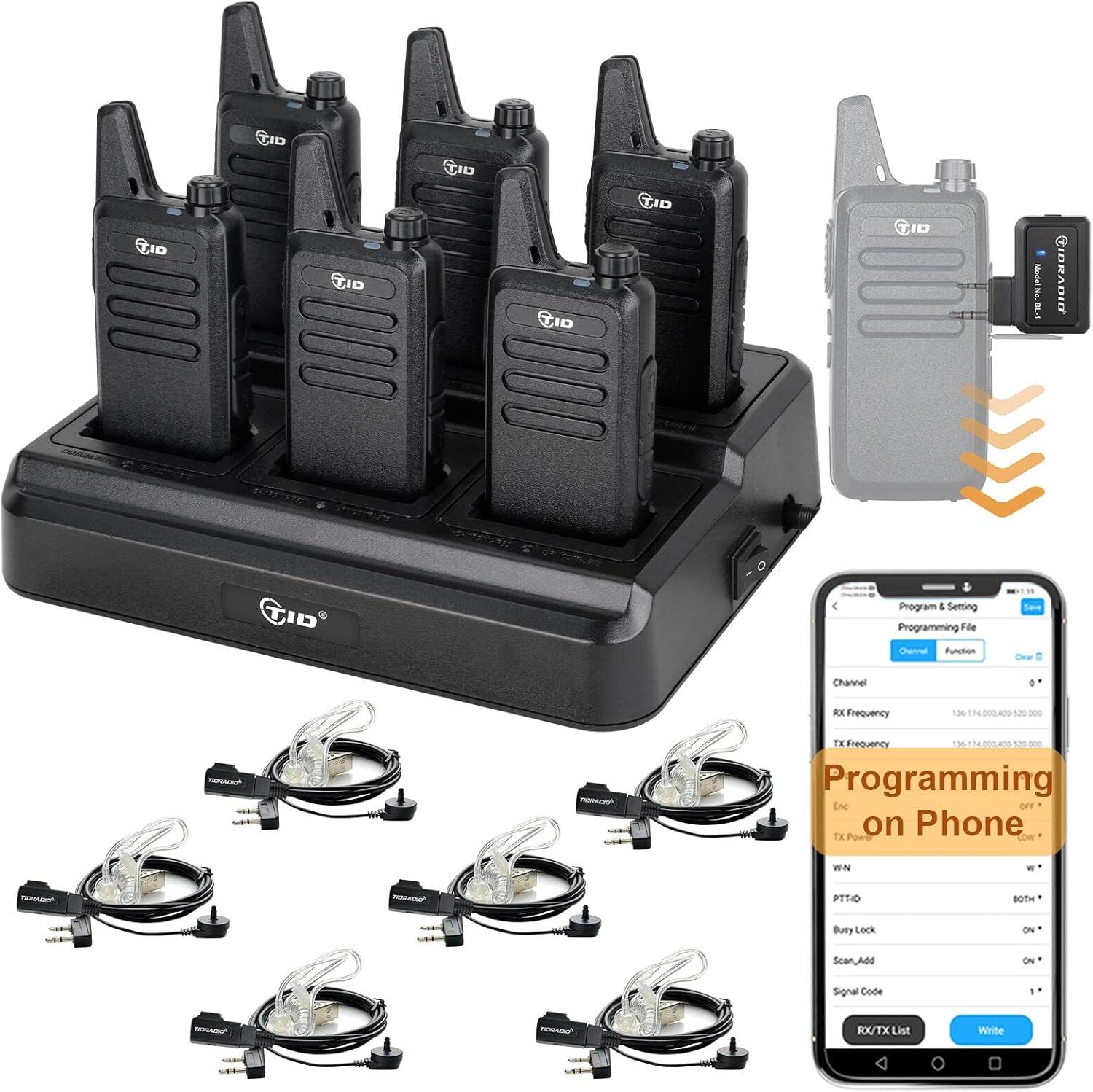 Amazon.com: TIDRADIO TD-M8s Radios Walkie Talkies for Adults Long Range,Rechargeable Two Way ...