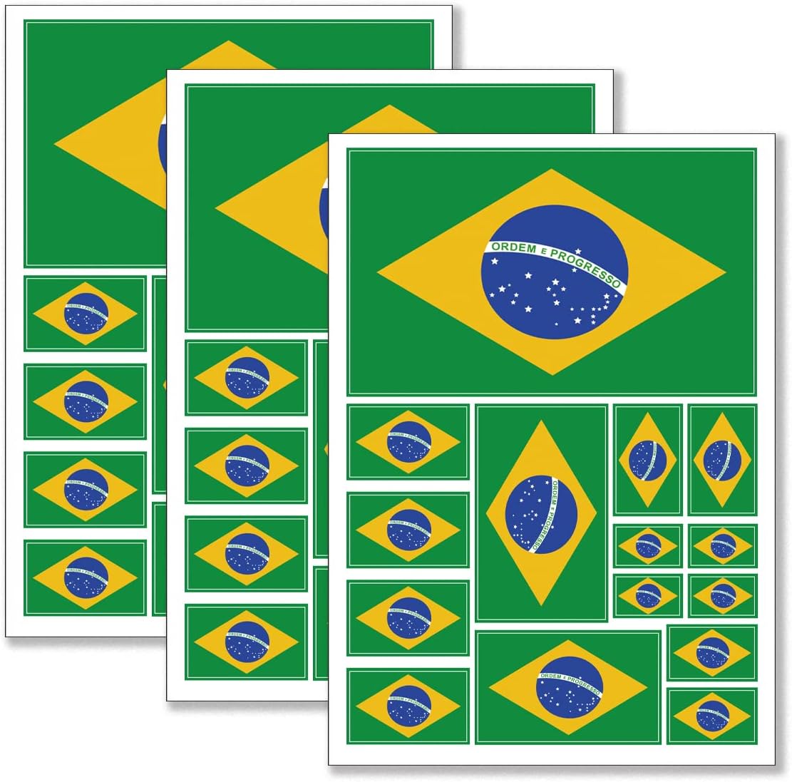 Amazon.com: QQSD Brazil Flag Sticker Brazilian Decal in Multiple Sizes ...