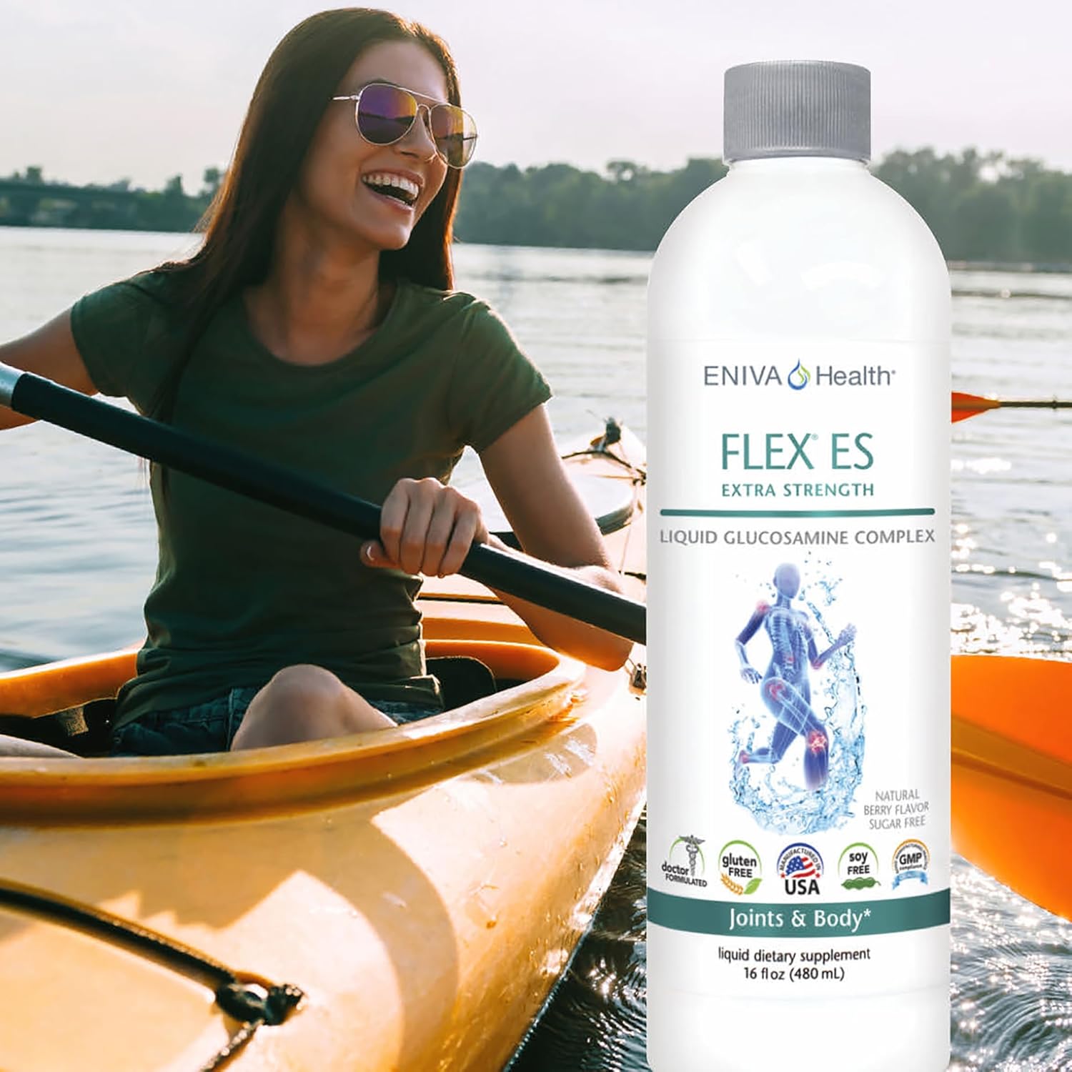 Suplemento líquido para articulaciones de glucosamina Eniva. Extra ...