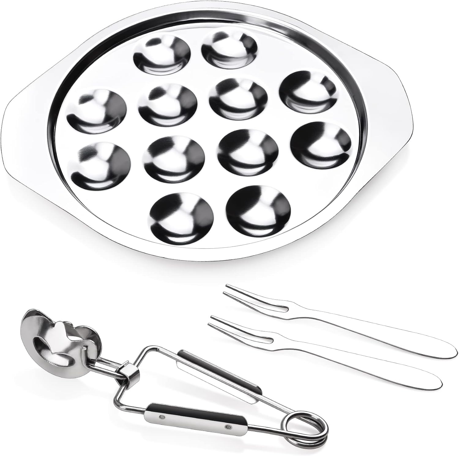 Amazon.com: 4pcs Set of Escargot Tool Stainless Steel Snail 4 Pes Set ...