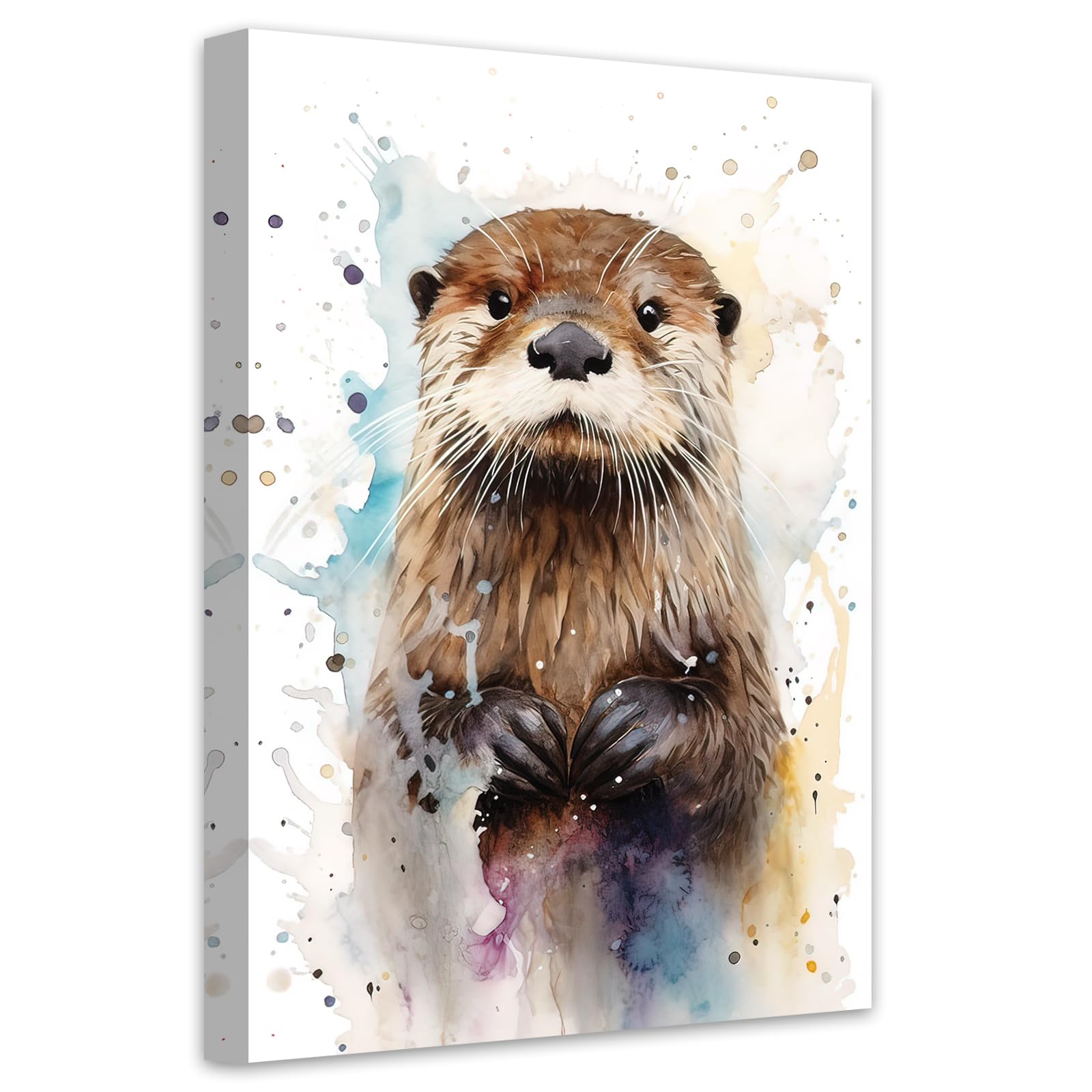 Amazon.com: LZIMU Watercolor Otter Canvas Wall Art Funny Otter Poster ...