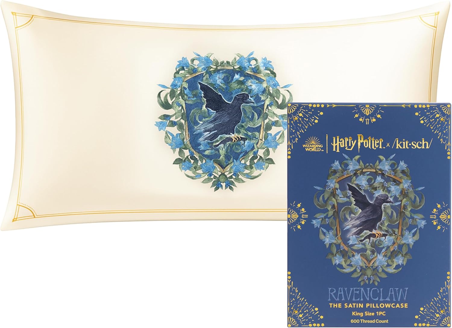 Amazon.com: Kitsch x Harry Potter Ravenclaw Satin Pillowcase with ...