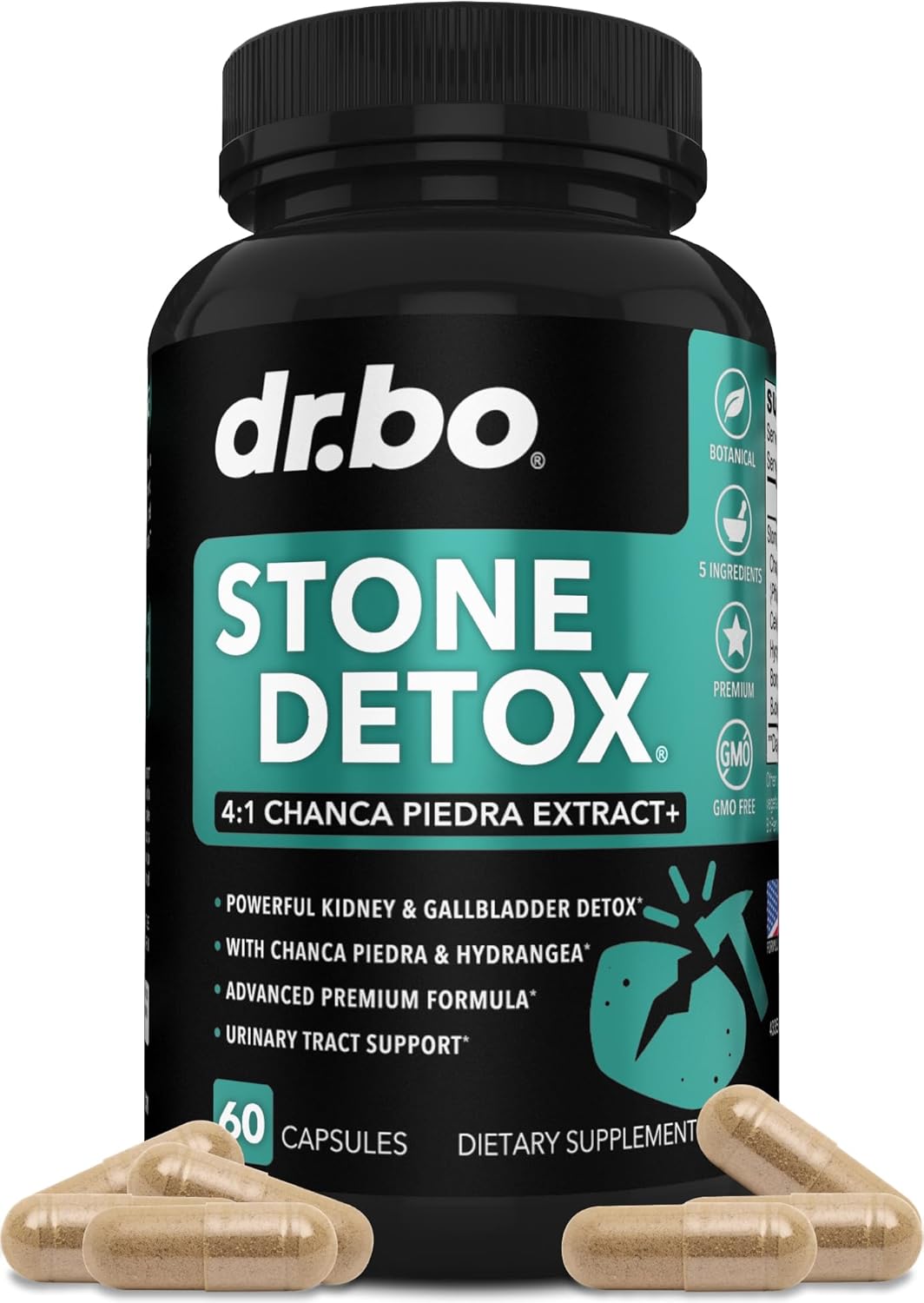 Stone Breaker Chanca Piedra Capsules - Stone Detox for Kidney Cleanse ...