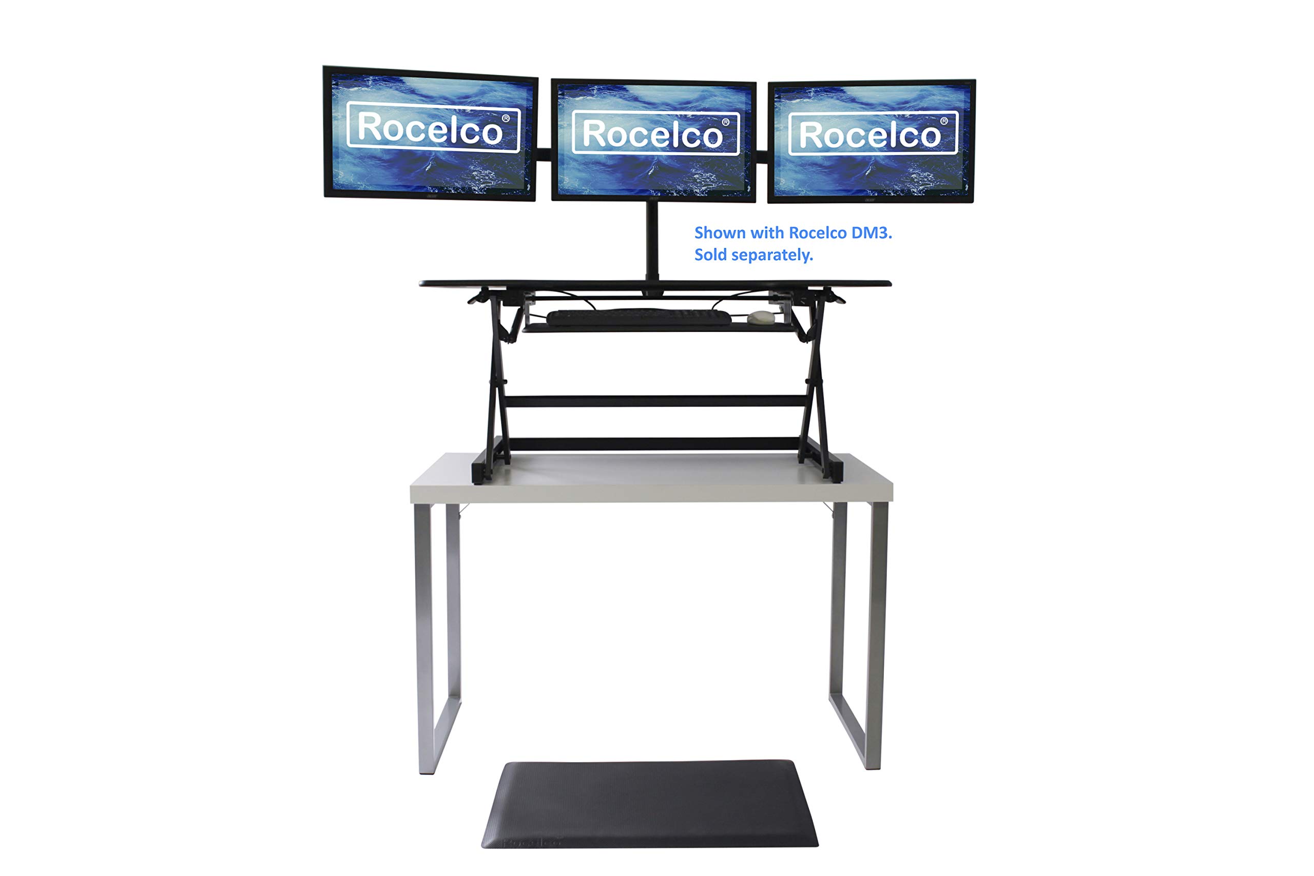 Rocelco 46" Large Height Adjustable Standing Desk Converter with Anti ...