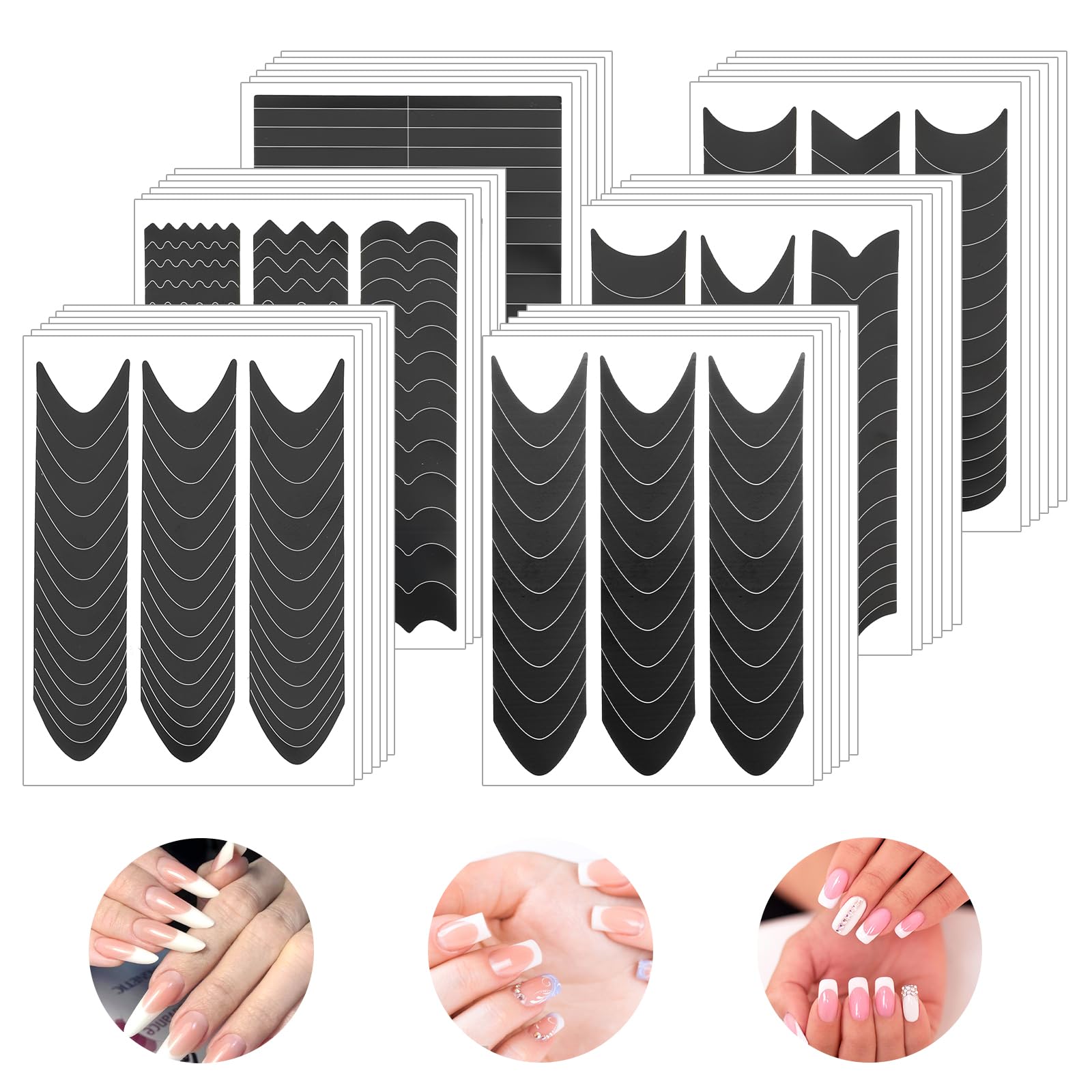 Amazon.com: 2250 Pcs French Tip Nail Art Stickers French Manicure ...