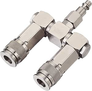 2-Way Air Manifold-3Port Industrial Pneumatic Compressor Quick-Connect ...