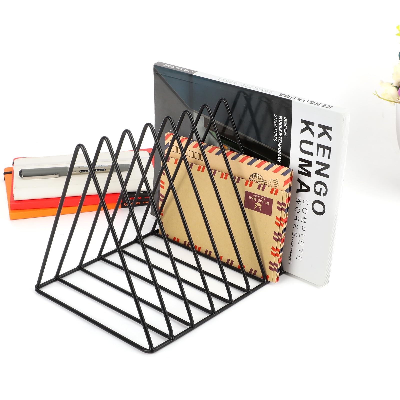 Snapklik.com : Vinyl Record Holder Storage, 9 Slot Metal Magazine Book ...