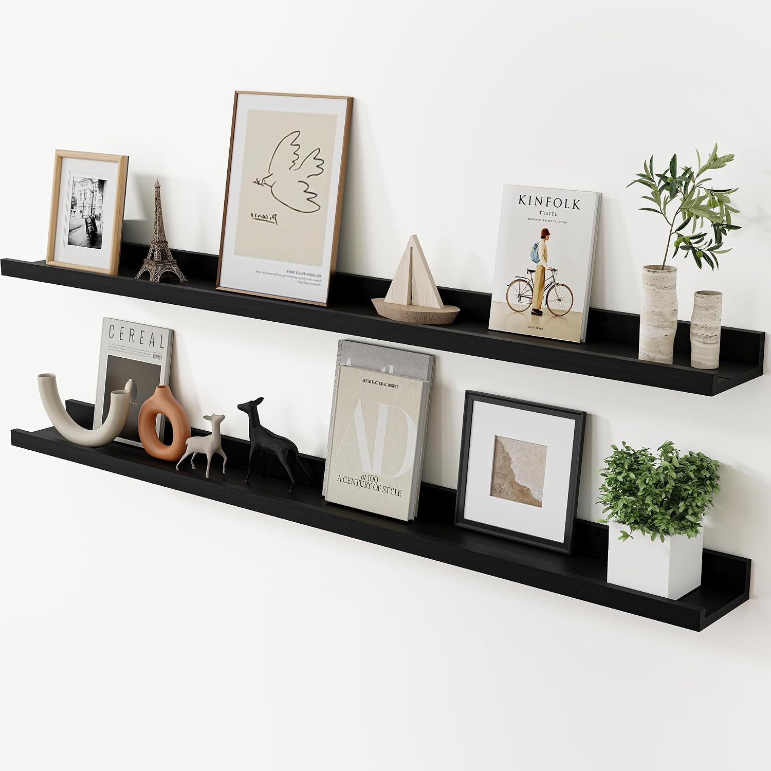 Amazon.com: Acovy Long Floating Shelves for Wall, 48 inch Solid Wood ...