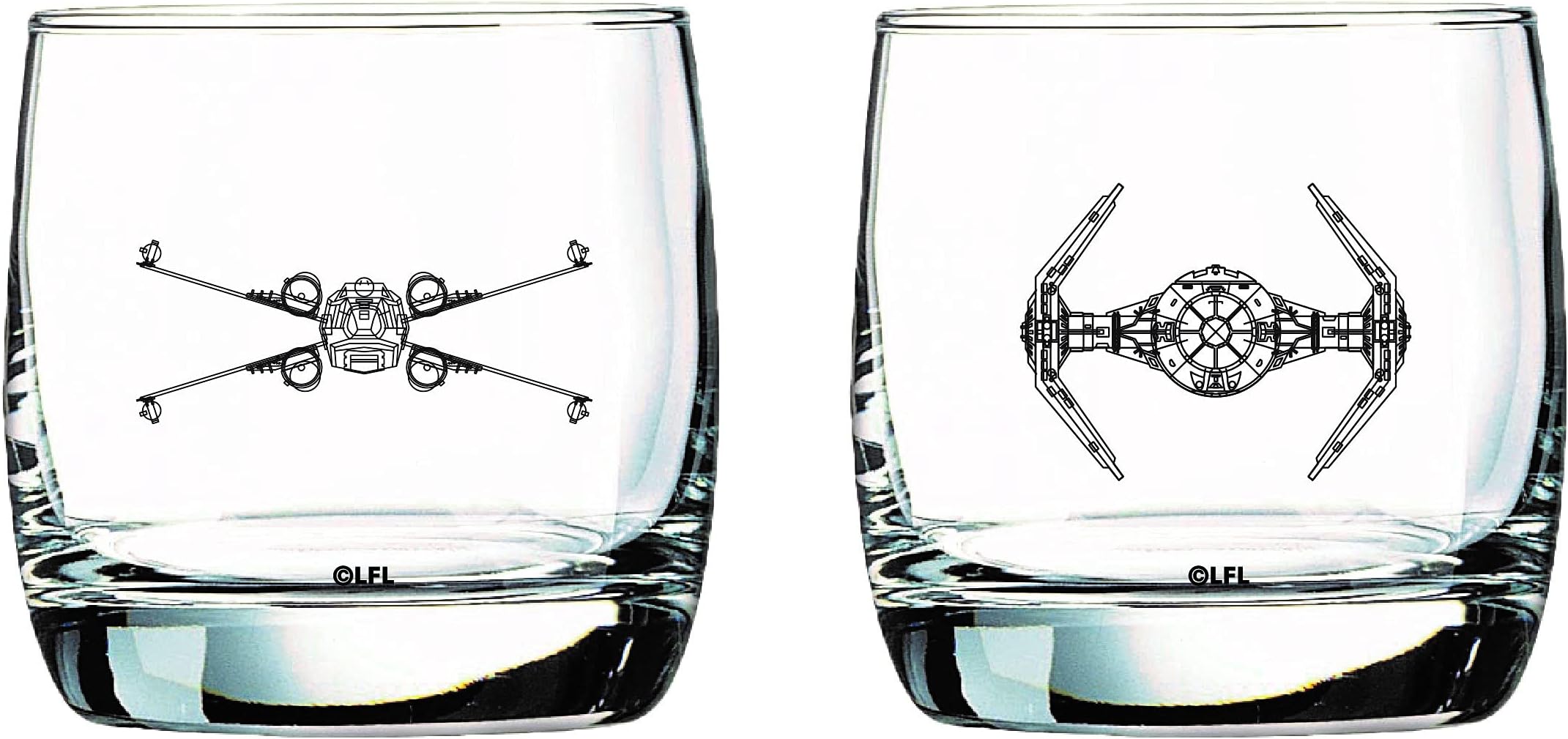 Star Wars Glass Set - X-Wing & TIE Fighter - Collectible Gift Set of 2 ...