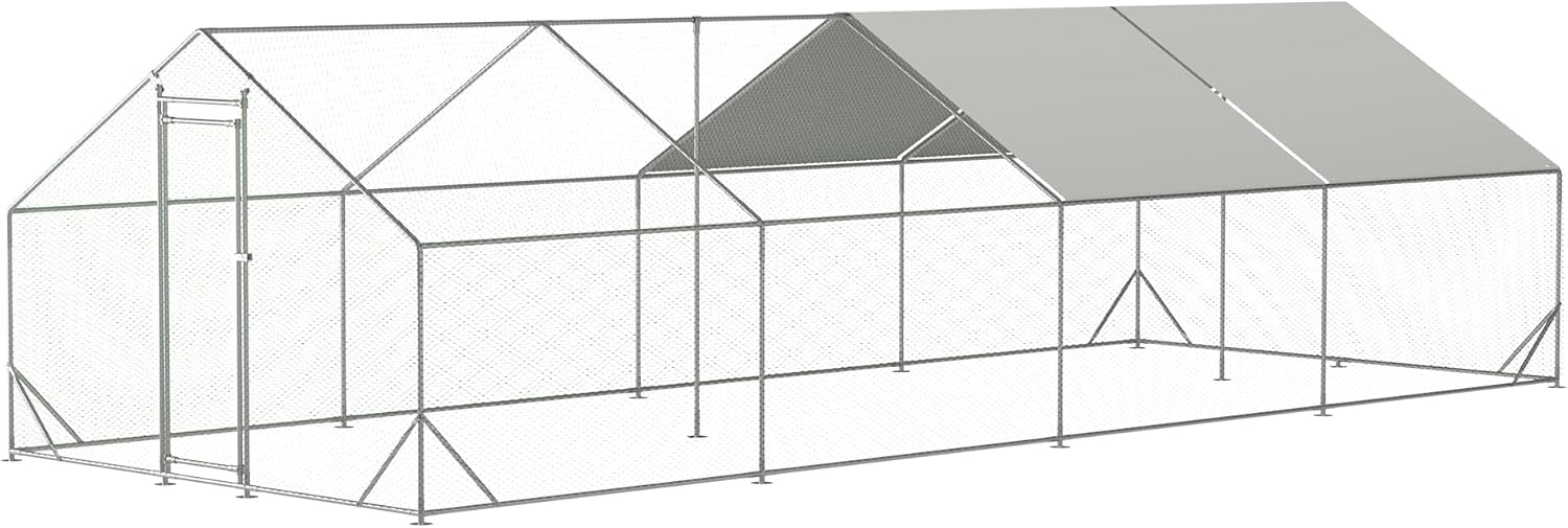 Amazon.com: Extra Large Chicken Run with Metal Enclosure Fence,Outdoor ...
