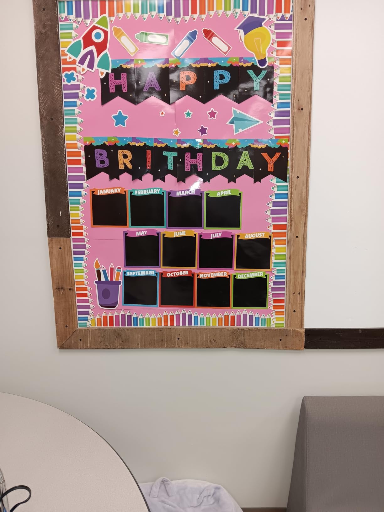 Amazon.com : Decorably 88Pcs Chalkboard Vibrant Birthday Bulletin Board ...