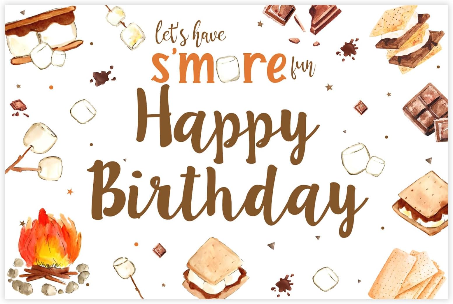 Amazon.com : Sensfun Camping Birthday Backdrop Campfire Happy Camper ...