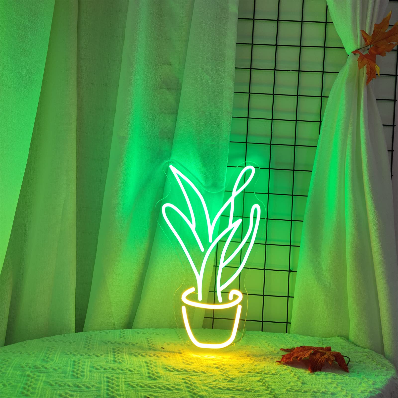 Neon Lights Wall Greenery Bulb Neon Sign Custom LED Neon Light Signs