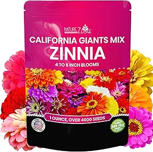 Amazon.com : NatureZ Edge Zinnia Seeds for Planting Outdoors, Flower Seeds, Bulk Semillas De ...