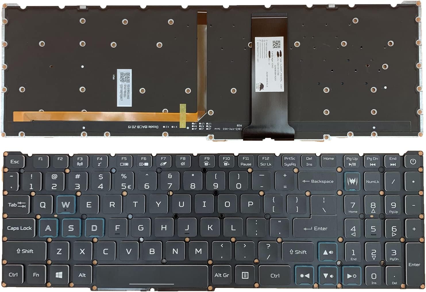 Amazon.com: Siakoocty Laptop Replacement US Layout RGB Colorful ...