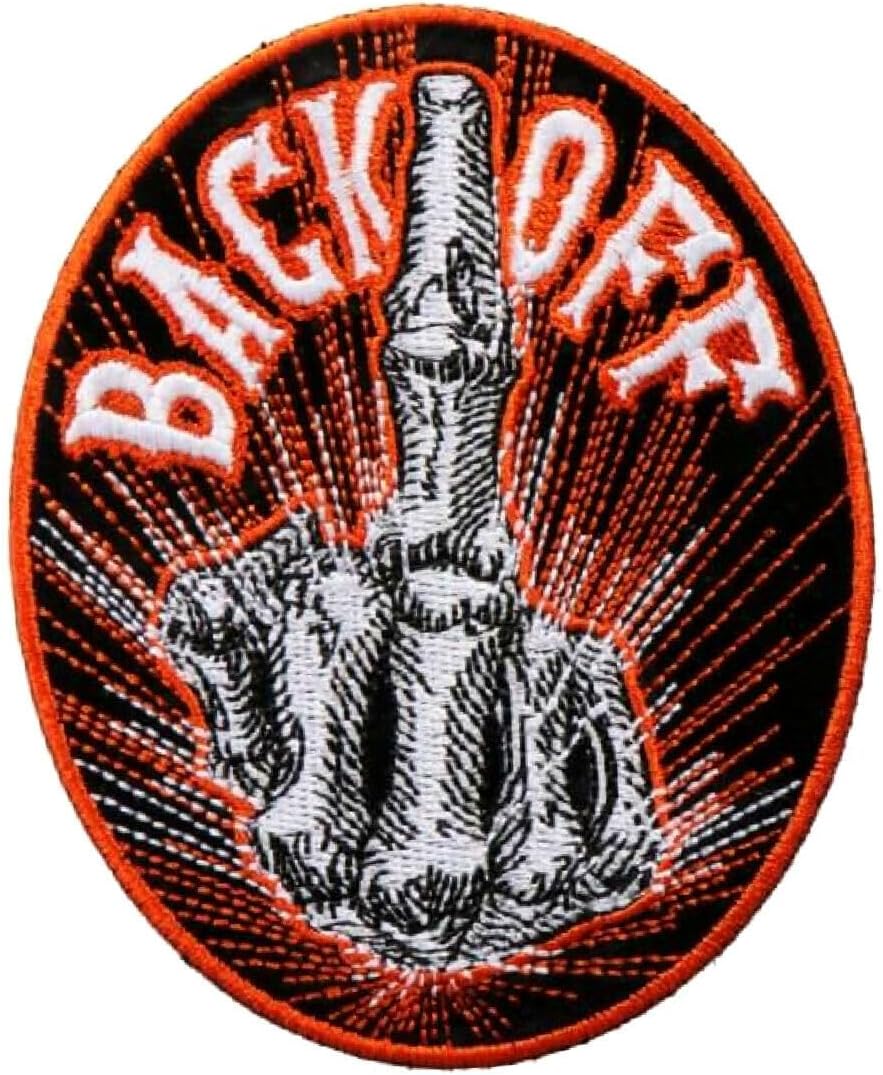 Amazon.com: Bone Middle Finger Back Off Jacket Vest Patch -12 X 9.75 ...